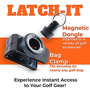 Frogger Golf Bag Latch-It Accessory Attachment System for Golf Bags – Magnetic Clip to Easily Attach Golf Towels, Brushes, Rangefinders and More
