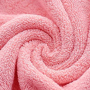 Lchkrep Hand Towels 4 Set, 100% Cotton Bath Hand Towel for Bathroom, Face, Kitchen, Gym and Spa, Ultra Soft and Highly Absorbent Hand Towels for Bathroom, Size 14" x 29" (White Pink Blue Gray-4 Pack)