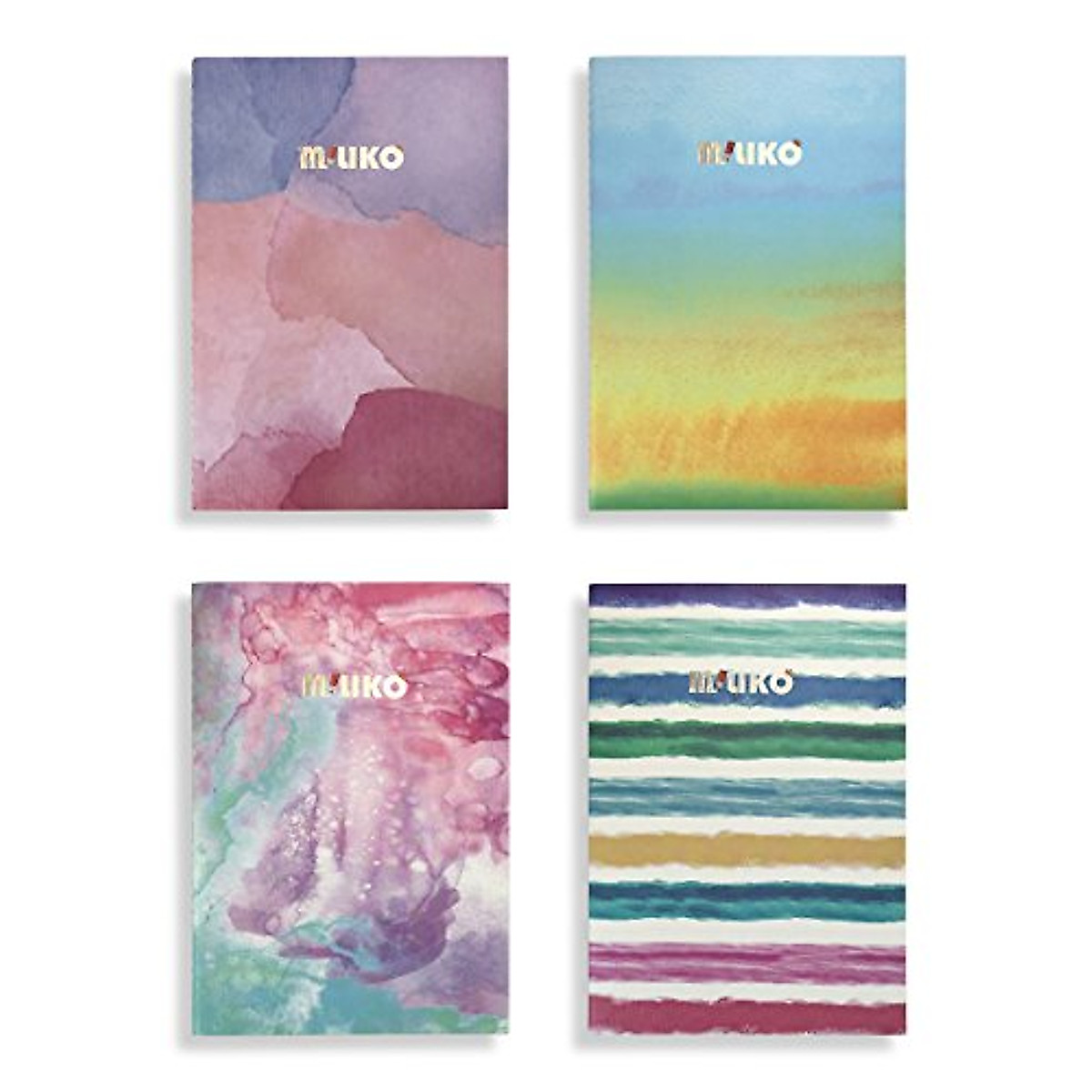 Miliko A5 Watercolor Series Softcover Notebooks/Journals/Diary Set-8.27 Inches x 5.67 Inches-4 Unique designed Notebooks Per Pack