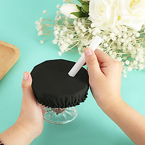 15pcs Drink Cover Scrunchies, Elastic Fabric Class Cup Drink Covers for Alcohol Protection with Straw Hole Reusable & Washable Protective Drink Cap for Women Girls Bar Party (Black)