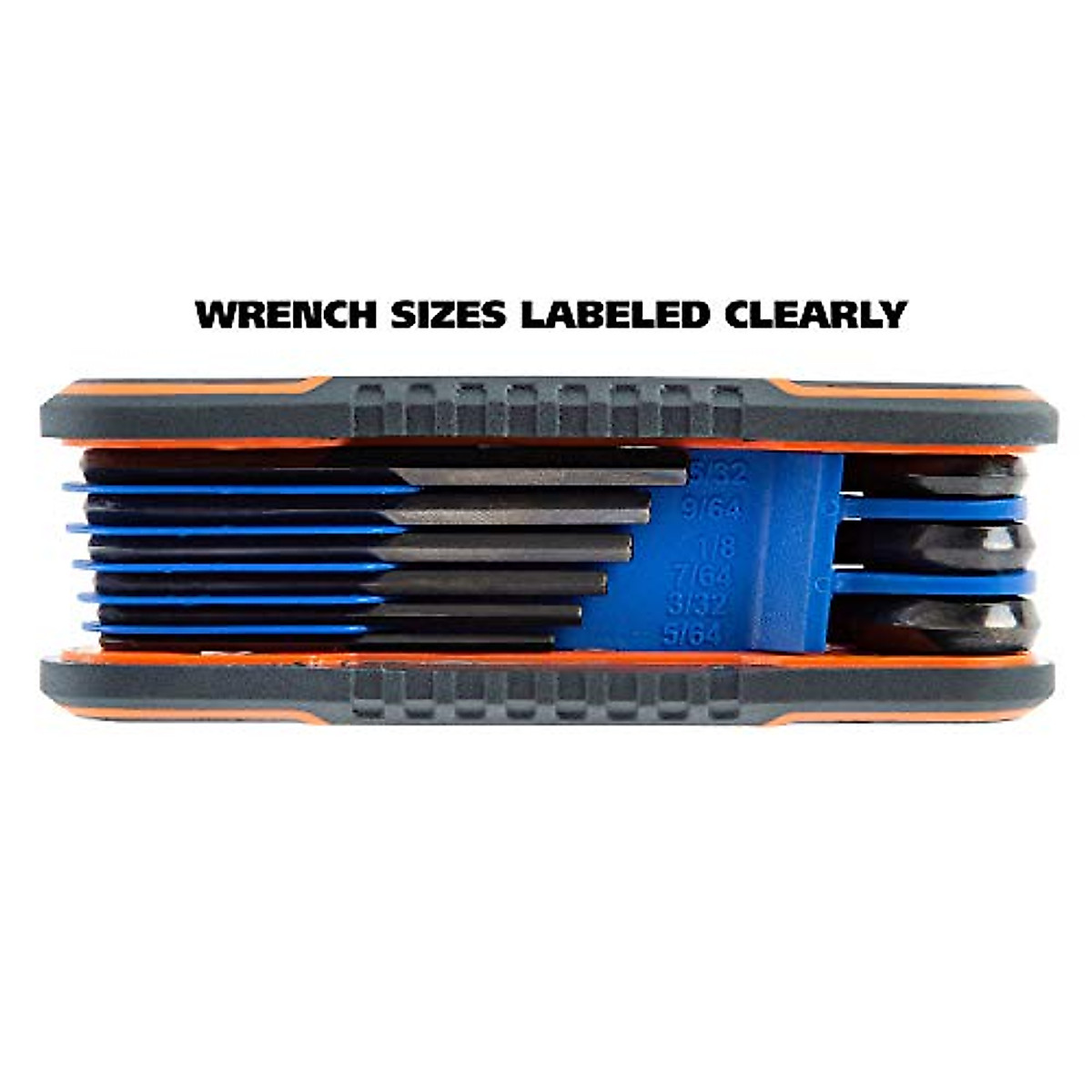 GreatNeck 74206 25 Piece Folding Star, SAE, And Metric Hex Key Set, Allen Key Set, Labeled Wrench Sizes, Adjustable, Color Coded Body for Easy Identification