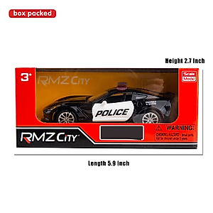RMZ City Compatible for Chevrolet Calvert C7 Police Car Model 1:36 Diecasting Alloy Toy Car, Pull Back Vehicles Toy Car for Toddlers Kids Boys Girls Gift