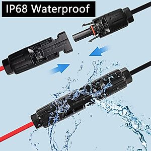 SinLoon Solar Panel Connector to DC 8mm Adapter Cable, IP68 Waterproof Y Branch Solar Extension Cable, with 5.5x2.5mm Converter Solar Cable for Solar Generator Portable Power Station (3M DC 8mm)