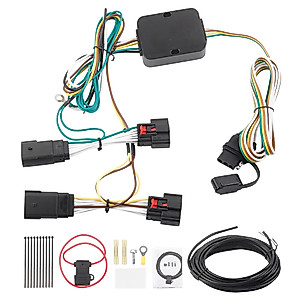 Dasbecan 56407 4-Pin Trailer Wiring Harness Compatible with Jeep Wrangler JL 2018-2024 Gladiator GT 2020-2024 4 Way Towing Hitch Wiring for Trailer Light Connect