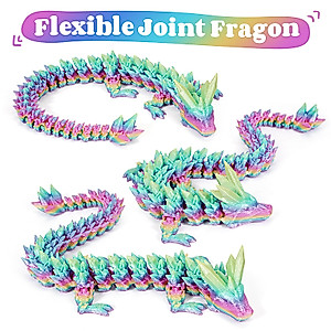 TBOLINE 3D Printed Easter Dragon Egg, Articulated Crystal Dragon Fidget Toy, Surprise Prefilled Easter Egg Filled with Toy - Basket Essentials Stuffers for Kids Girls Boys