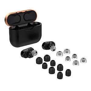 LOKEKE for Sony WF-1000XM4 Earphones Eartips, Silicone Protective Earphone Earbuds Case Cover Shell Eartips for Sony WF-1000XM3 / Sony WF-1000XM4(Silicone Black)