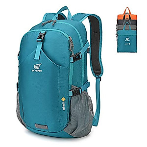 SKYSPER Packable Hiking Backpack 40L Lightweight Waterproof Backpack Travel Daypack for Men Women(Cyan)