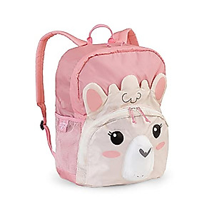 Outdoor Gear Girl's Izzie the Llama Kid's Backpack - 15 Liter (Pink & Cream, 11"x4.5"x14")
