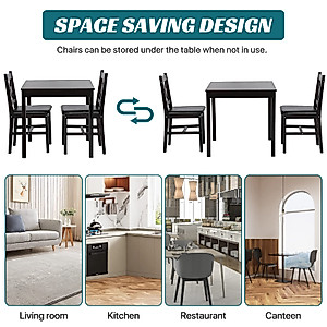 Dkelincs Dining Table Set for Small Space, 3 Peices Wood Kitchen Dinette Table with 2 Chairs, Modern Counter Height Dining Room Table for Kitchen,Dining Room, Restaurant, Dark Brown