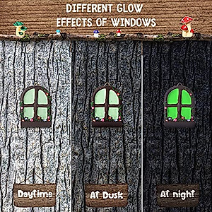 Jetec Christmas Gardening Gnome Statue Elf Out The Door Tree Hugger Resin Mushroom Miniature Gnome Home Window Figurine for Trees Yard Garden Sculpture Decoration Supplies(Cool Style)