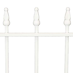 Sunnydaze 5-Panel White Roman Border Fence Set - 9-Foot Overall Length - Decorative Metal Garden, Lawn, and Landscape Fencing - 22 Inches Wide x 18 Inches Tall Per Piece