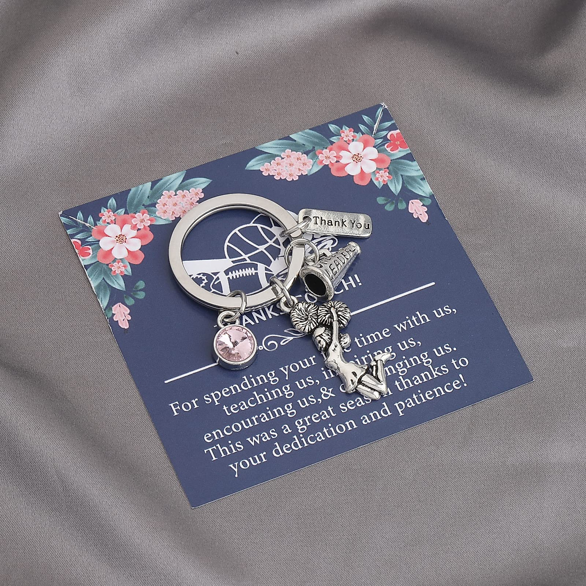 BLEOUK Cheer Coach Gift Appreciation Gift For Coach Cheerleader Keychain Coach Leaving Gift Cheer Team Jewelry (cheer coach keychain)