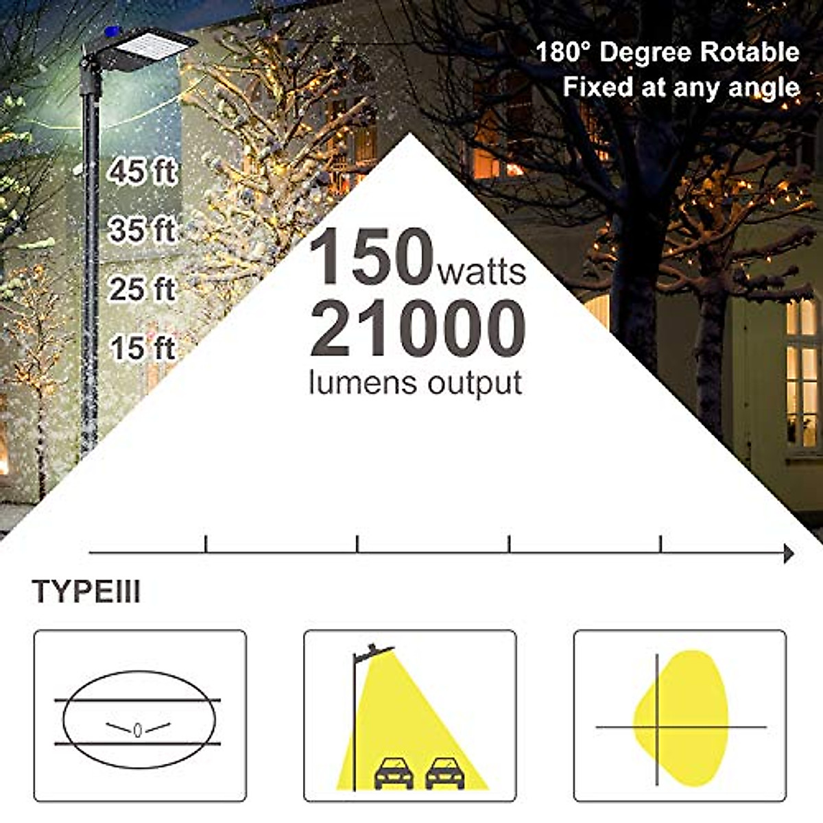 OAYATACO 150W Led Parking Lot Light- 21000LM(140lm/w), ETL Certified IP66 Commercial LED Area Lighting, 5000k Pole Light with Dusk to Dawn Photocell- Slip Fitter, LED shoebox Light, Brown
