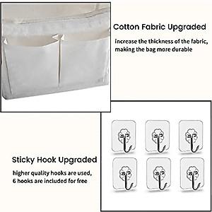 AIVIIN 3 Pack Upgrade Large Wall Hanging Waterproof Storage Caddy Bag, Over The Door Closet Organizer，Desktop Cotton Linen Hanging Storage Basket for Bedroom Bathroom Dormitory(Grey)