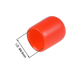 uxcell 100pcs Rubber End Caps 9.5mm(3/8") ID Vinyl Round Tube Bolt Cap Cover Thread Protectors Red