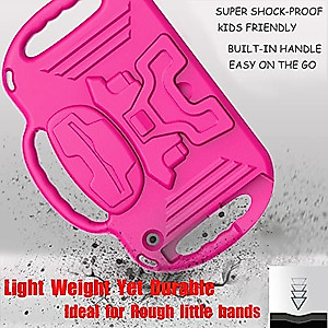 LTROP Kids Case for All-New Fire HD 10 and Fire HD 10 Plus (11th Generation, 2021) 10.1-Inch with Shoulder Strap, Light Weight Shockproof Kid-Proof Handle Stand Cover Case for Fire HD 10 Tablet - Pink