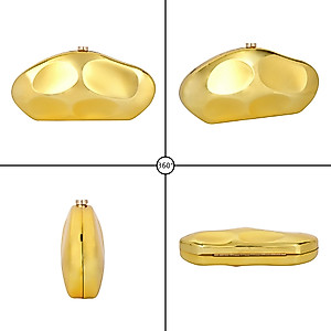 Zeph Hosea Women Seashell Shaped Evening Bag Purse Chain Strap Shoulder Bag Crossbody Bag, Gold