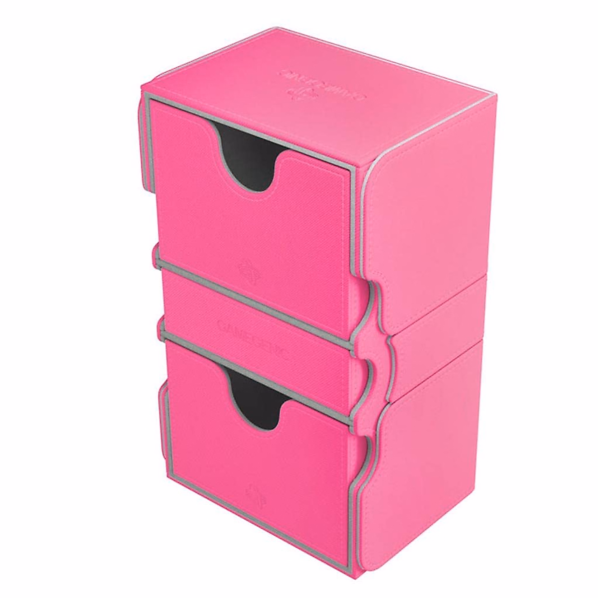 Gamegenic Galápagos Jogos Stronghold 200+ Convertible Deck Box | Double-Sleeved Card Storage | Card Game Protector | Nexofyber Surface | Holds up to 200 Cards | Pink Color | Made