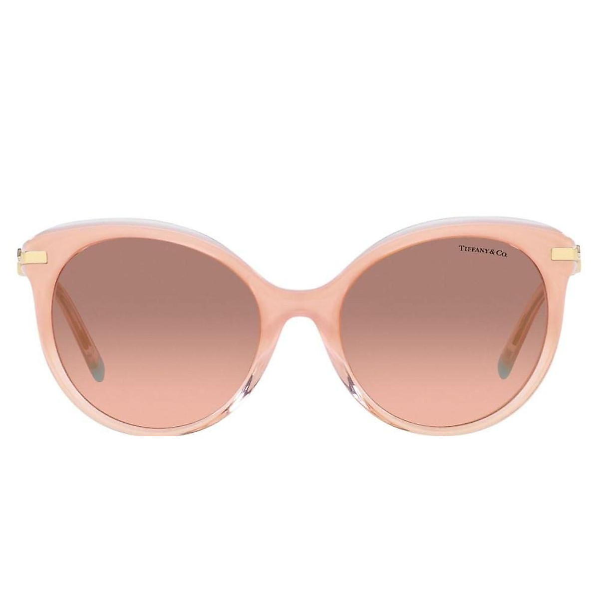 Tiffany & Co. Woman Sunglasses Milky Pink Gradient Frame, Pink Gradient Dark Brown Lenses, 55MM