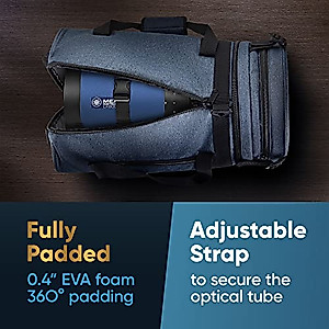 bagmate Rhino R8 Pro Telescope Bag | Protective Padded Bag for Telescopes |Telescope Case for Telescope Accessories | for 4",5",6", & 8" Optical Tubes | With 2 Add. Pockets & a Smartphone Adapter