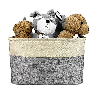 MALIHONG Personalized Foldable Storage Basket with Lovely Dog German Shepherd Collapsible Sturdy Fabric Pet Toys Storage Bin Cube with Handles for Organizing Shelf Home Closet, Grey and White
