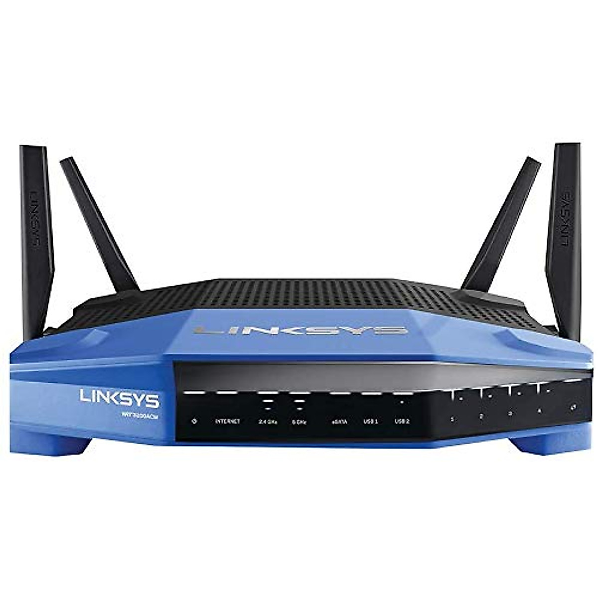 Linksys WRT3200ACM: AC3200 Dual-Band Gigabit Wi-Fi Router, Beamforming Tri-Stream Wireless Signal, Ethernet Ports, MU-MIMO (Black, Blue)