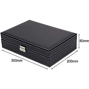 ZZYINH AN207 Leather Watch Box Jewelry Storage Box Organizer for Earrings Rings Bracelet Display Holder Case Small Jewelry (Color : Black)