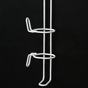 yotijay Farmhouse Metal Wire Bathroom Wall Mount Curling Iron Holder Hair Styling Tool Organizer Storage Basket Iron, Curling, White