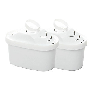 Pack of 2 Alkaline Water Pitcher Filter Cartridge Replacement with 4-Stage Filtration for Reducing Lead, Mercury, Zinc, and Removing Chlorine Taste & Odor, Drinking Water Filter for Pitcher