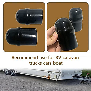 RV Trailer Hitch Ball Cover, Waterproof Heavy Duty Towball Protect Cap for Trucks, Boat, Caravan (2inch Dia), Black, 2 Inch (54343)