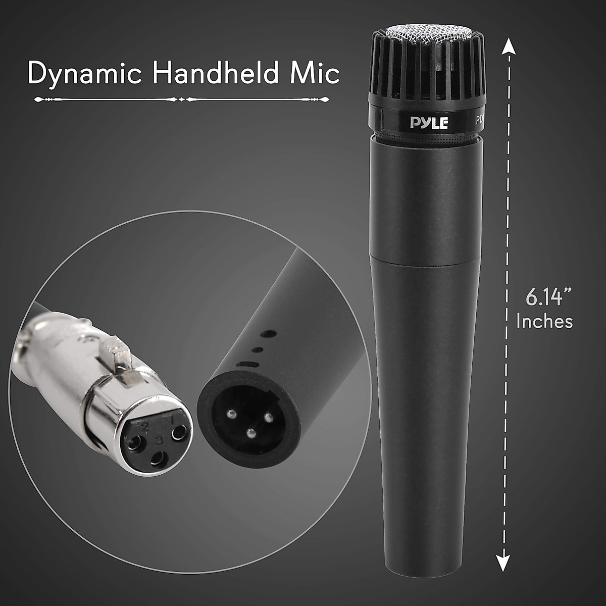 PylePro Dynamic Handheld Microphone, Professional Moving Coil Mic with Built-in Pop Filter, Wide Frequency Response, High Signal Output, Rugged Design, Low Noise Circuitry, 15' ft. XLR Cable Included