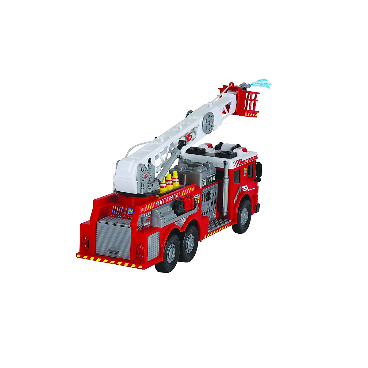 DICKIE TOYS: 24" Light and Sound Fire Brigade Vehicle (with Working Pump), Ladder Rotates by 350 Degrees, Battery Powered, for Ages 3 and up