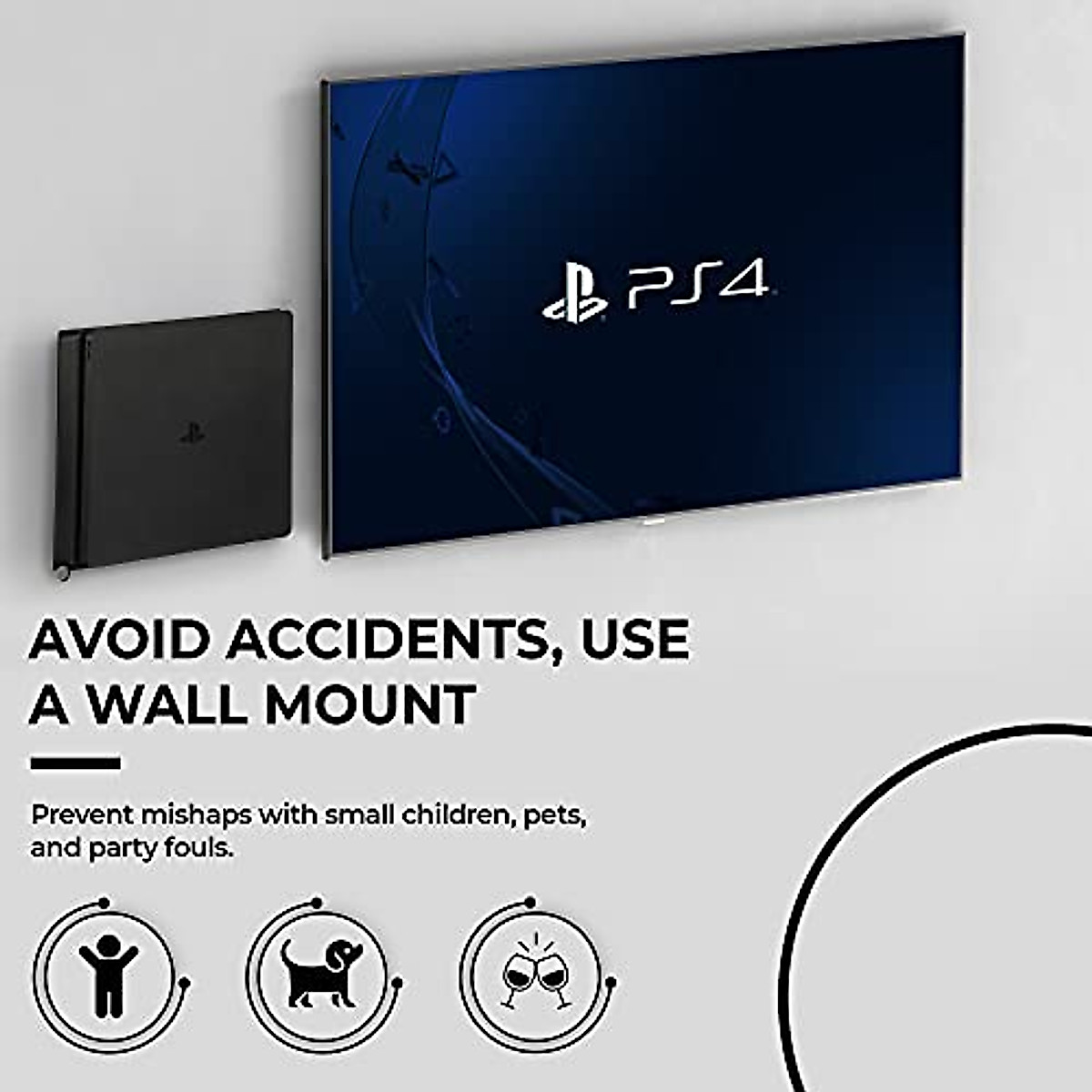 HumanCentric PS4 Slim Mount | Mount on The Wall or on The Back of The ...