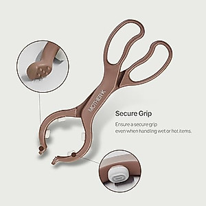 MOTHER-K Baby Bottle Tongs, Scissor Design, Multi-Functional, Anti-Slip & High-Temperature Resistant Pacifier Tongs (Brown)