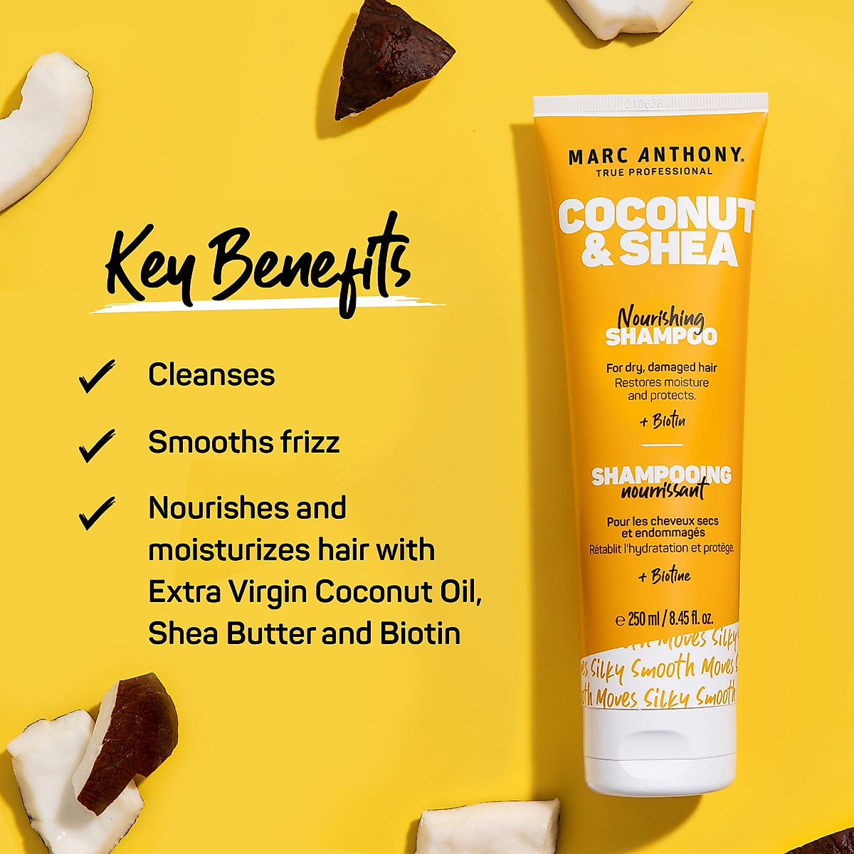 Marc Anthony Oil Shea Butter Hydrating Shampoo Ounces, Coconut, 8.4 Fl Oz