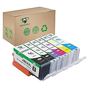 Supricolor PGI-280XXL CLI-281XXL Ink Cartridges, Replacement Ink for PGI 280 XXL CLI 281 XXL 6 Color (1PGBK 1Black 1Cyan 1Magenta 1Yellow 1Photo Blue) Use with PIXMA TS8120 TS8220 TS9120