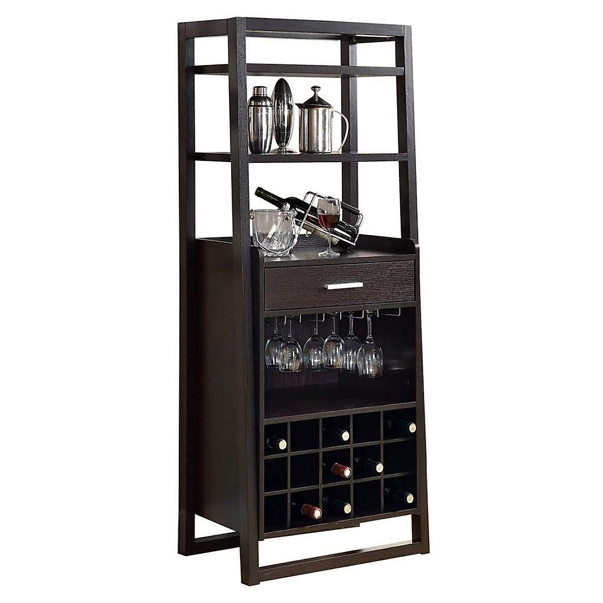 Monarch Specialties , Home Bar, Ladder Style, Cappuccino, 60"H