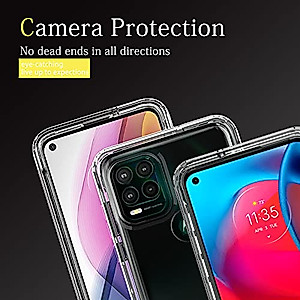 AMENQ for Moto G Stylus 5G Case, Moto G Stylus 5G Case Clear, Heavy Duty Protection with Rugged PC and Silicone TPU Bumper Front Cover for Motorola XT2131DL (Clear)