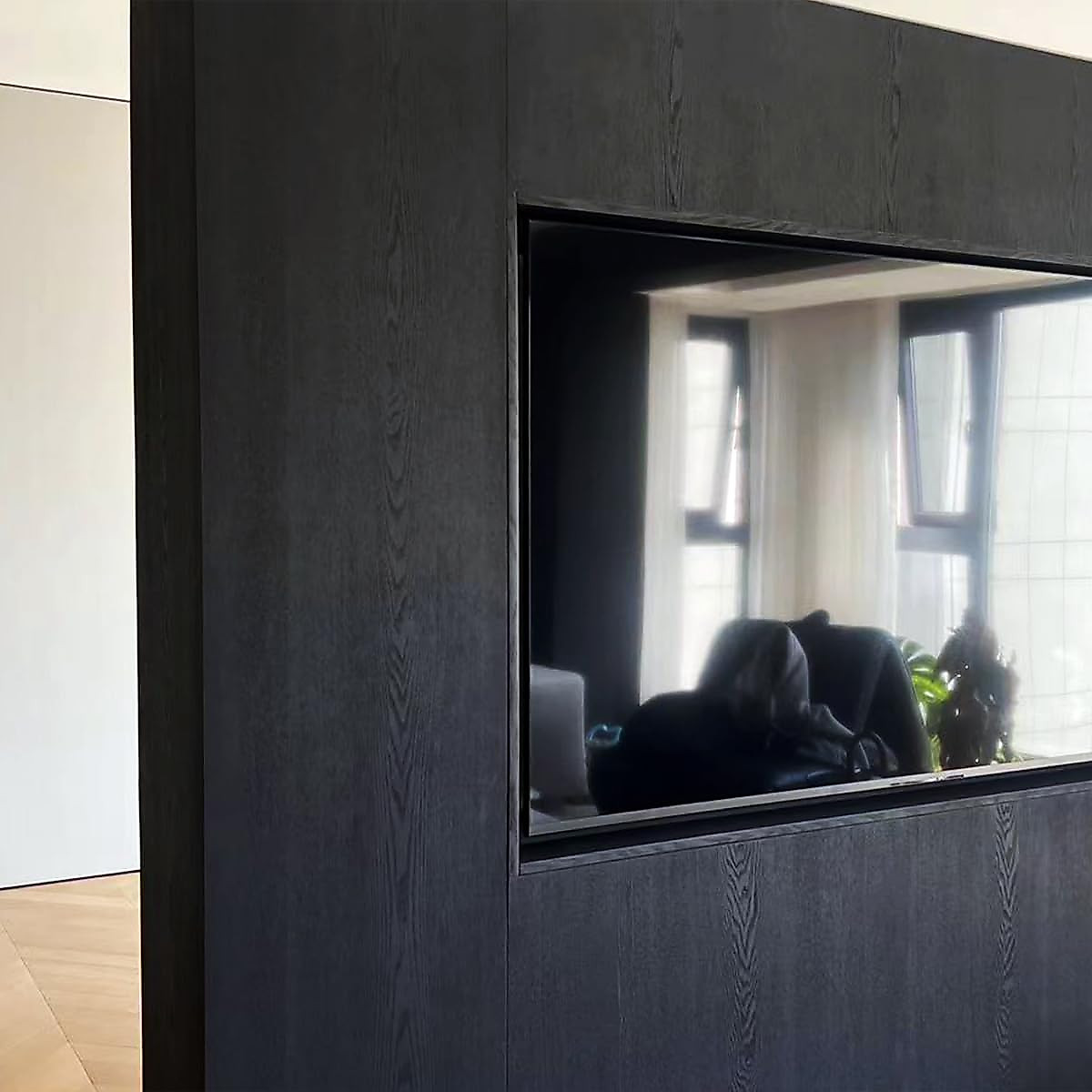 auxua Thicken Black Wood Contact Paper Peel and Stick - 17" × 236" Vinyl Self-Adhesive & Removable Waterproof Wallpaper for Countertop Furniture, Easy to Clean