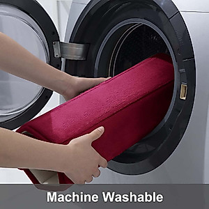 Buganda Memory Foam Bath Mat Rug, 47" x 17", Ultra Soft and Non-Slip Bathroom Rugs, Water Absorbent and Machine Washable Bath Rug Runner for Bathroom, Shower, and Tub, Burgundy