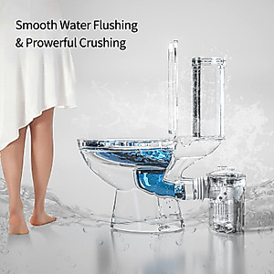 SUPERFLO Macerating Toilet System Silent & Powerful Upflush Toilet to Bathroom Sink &Tub with 600W Toilet Pump & AC Vent for Basement