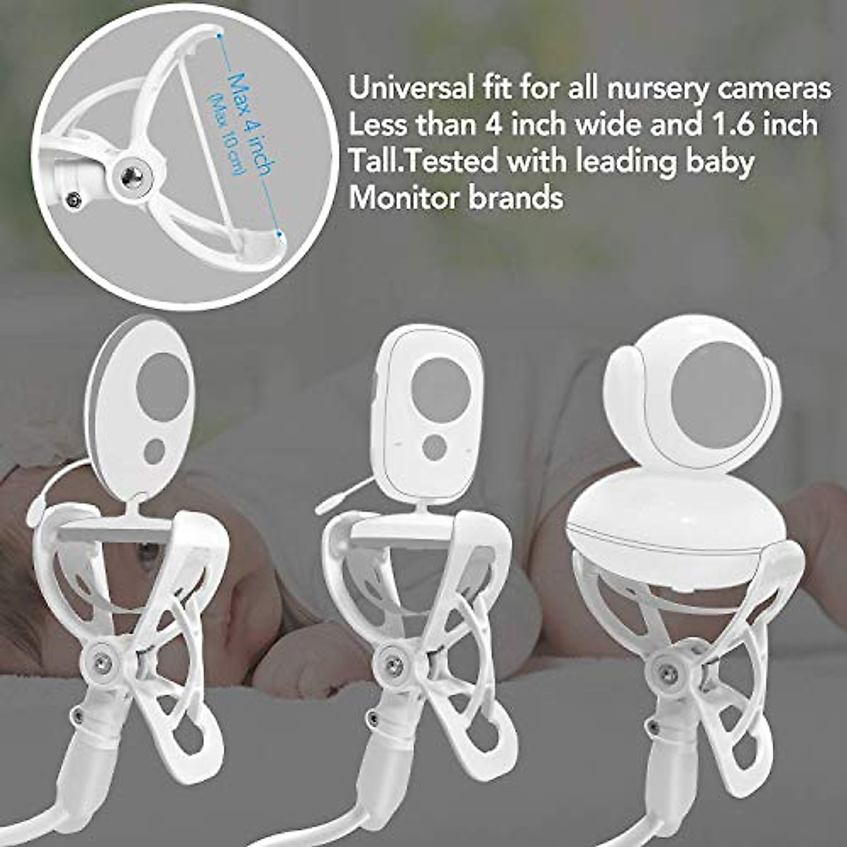 BOAVISION Baby Monitor, Baby Camera Mount,Universal Holder and Shelf,360 Flexible Adjustable Stand,Compatible with Most Nanny Camera,Infant Camera,WiFi IP Camera