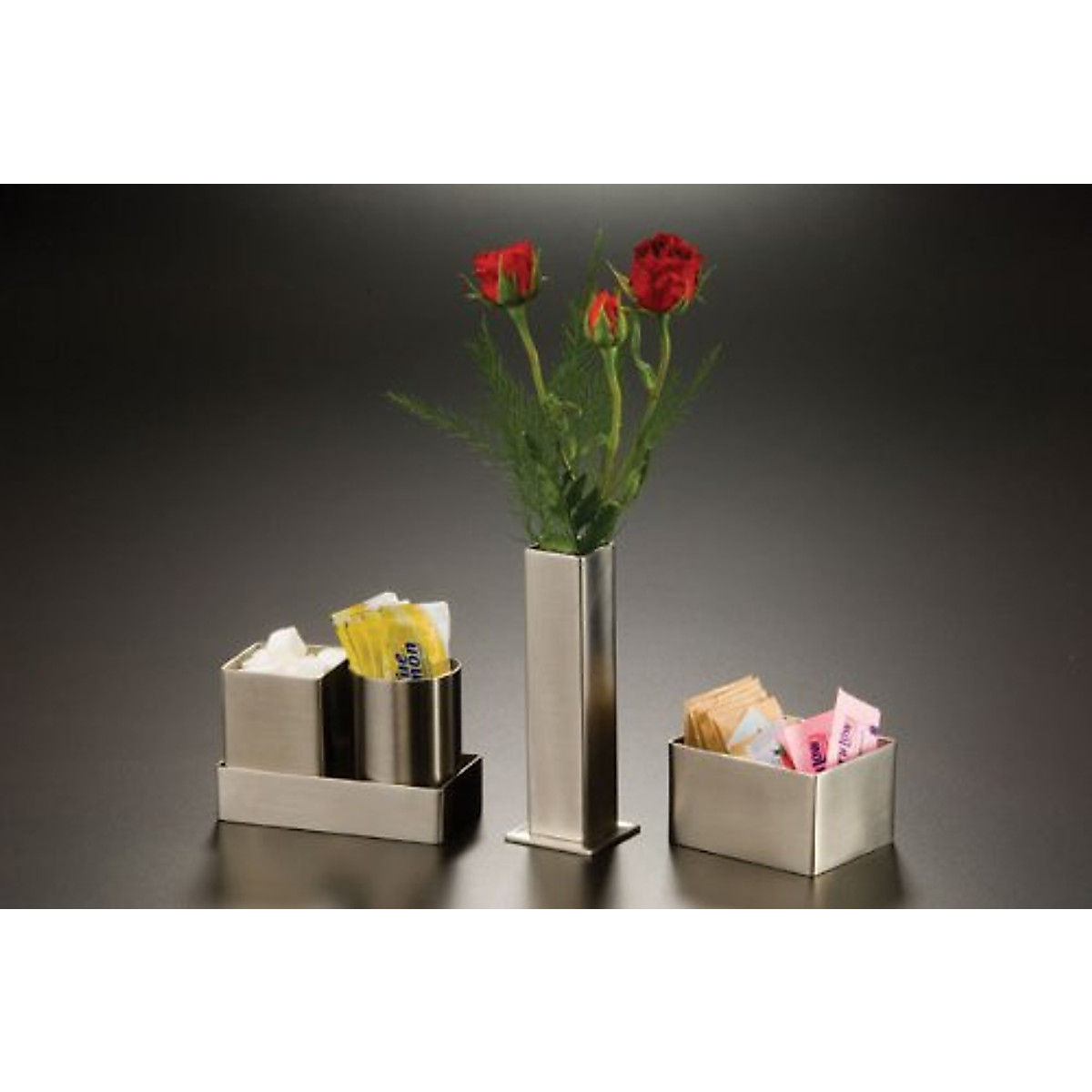 American Metalcraft SSPH4 Stainless Steel Rectangular Sugar Packet Holder, 2.75" L x 3.25" W, Satin Finish , Silver