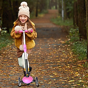 Voyage Sports 3-Wheeled Kick Scooter for Kids Ages 3-5 - Lightweight, Alloy Steel, Adjustable Handlebars, Light Up LED, Anti-Slip Deck, for Preschool Toddler Boys and Girls, Pink