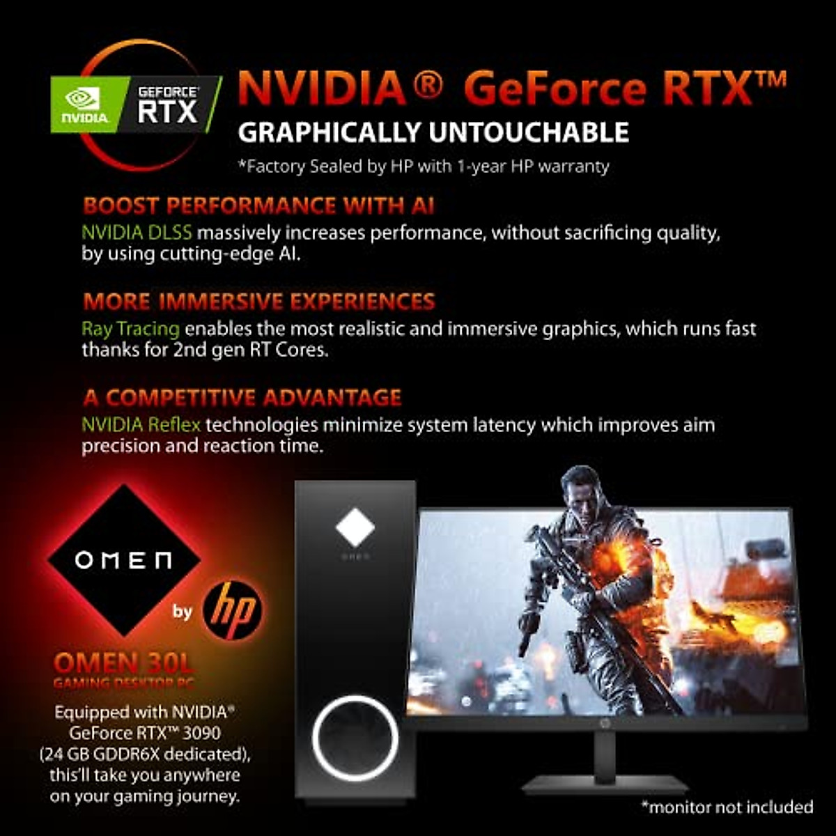 HP Gaming Desktop Tower i9-10850K, Hyper X 32GB RAM DDR4, 1TB NVMe SSD+2TB HDD 7.2K, 24GB Nvidia, 750W Cooler Master PSU, Win 11 Home