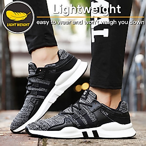 SUADEX Steel Toe Shoes for Men Lightweight Indestructible Work Shoes Women Breathable Safety Shoes Grey 11 Women/9.5 Men