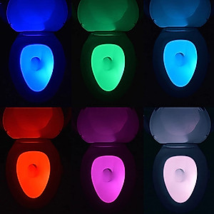 EEASSA Toilet Flush Valves LED Human Motion Activated PIR Light Sensor Toilet Lamp LED Night Light 2016 Motion Activated Light Light Motion Toilet Tank Button
