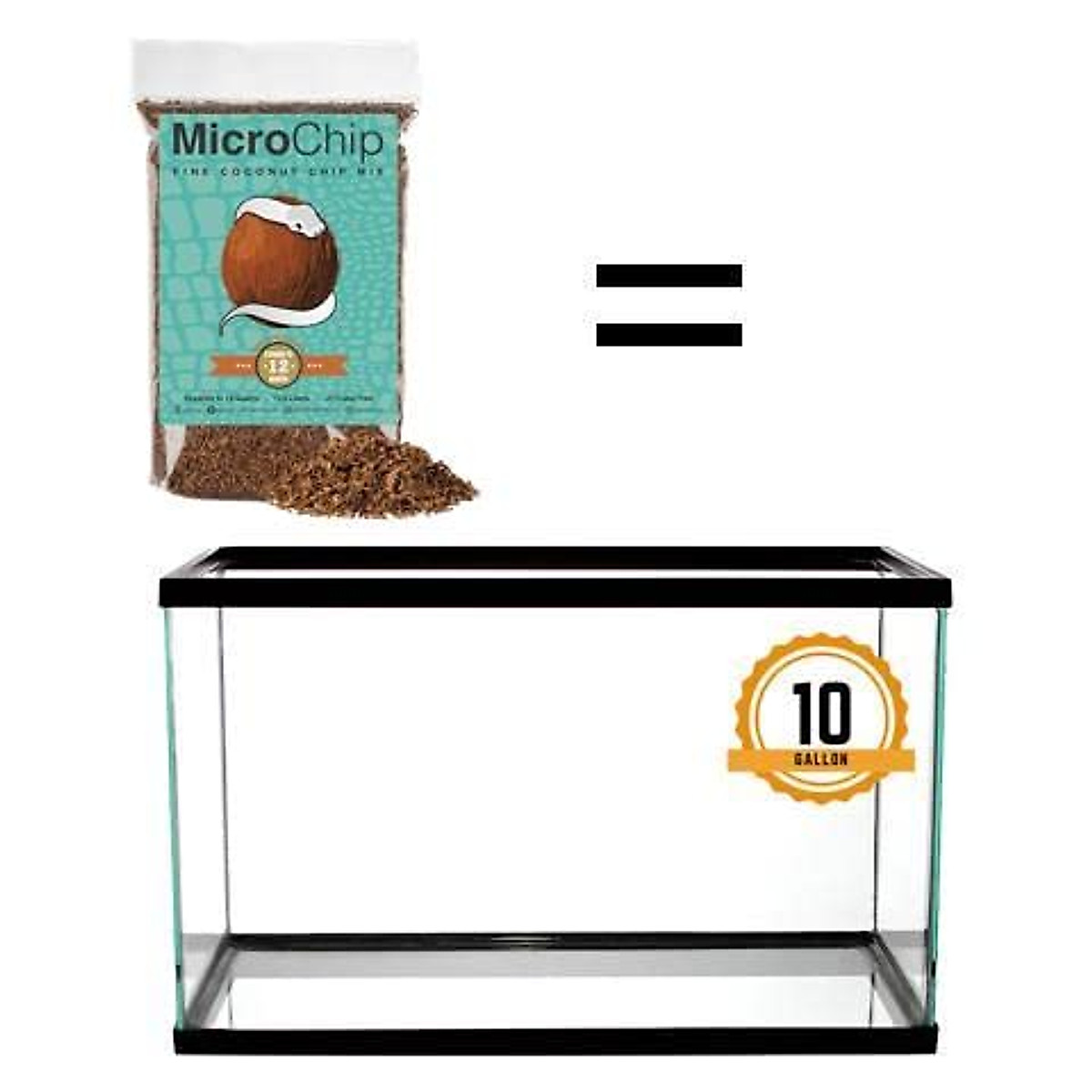 Microchip Coconut Substrate 12 Quart for Reptiles and Inverts Loose Fine Coco Husk Chip Mix Frog, Tarantula, and Gecko Bedding for Terrarium Floor Cover