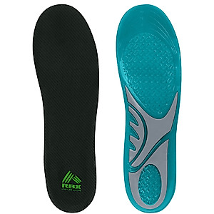 RBX Massaging Sport Gel All Day Comfort Insoles, Full Length (Men, 8-12, Mint)