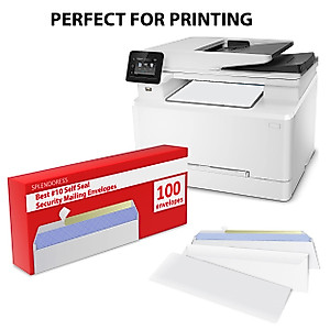 100 Mailing Envelopes, Self Seal Letter Size, Number #10 White Windowless Security Tinted Envelope, 4-1/8 x 9-1/2 Inches, Quality 24 LB